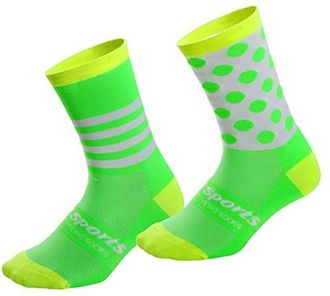 Generic Chaussettes de cyclisme professionnelles pour homme et femme, chaussettes de sport pour v&eacute;lo et cheville, XC MTB BMX, noir, rose, bleu, vert, orange, 