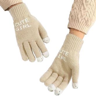 Generico Gants tricot&eacute;s pour femme - Gants tactiles pour temps froid - Gants dhiver - Pour ski, randonn&eacute;e, course, snowboard, patinage sur neige, conduite, voy