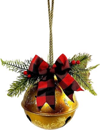 Generico Gigante Jingle Bells - Gro&szlig;e Dekoration mit hohlen Weihnachtsglocken, mit Metallglocken, verziert | f&uuml;r Winterurlaub im Freien, Garten, Party, Winterv