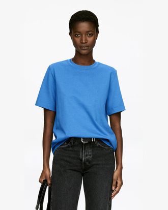 Arket PEARL Schweres T-Shirt -Blau