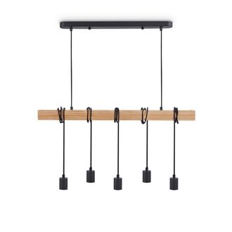 Paco Home Pendelleuchte Pendellampe H&auml;ngelleuchte Wohnzimmer Esszimmer im Vintage Look Retro H&auml;ngelampe E27 Fassung, Farbe:Schwarz, Leuchtentyp___Technologie:Pe