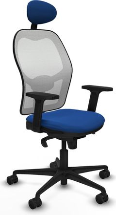 Piqueras y Crespo Economalla Jorquera Stuhl mit 2D-Armlehnen, h&ouml;henverstellbarer Lendenwirbelst&uuml;tze und festem Kopfteil, ausgestattet mit Sincro 5 Positionen und injizi