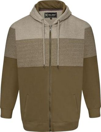 KAM Jeanswear Sweat &agrave; capuche zipp&eacute; &agrave; rayures pour homme Vert, Vert, 3XL