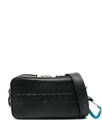 Patrizia Pepe sac &agrave; bandouli&egrave;re &agrave; logo emboss&eacute; - Noir