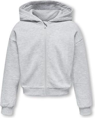 Only Only & Kids Kogfave L/S Zip Hood SWT, Gris Clair chin&eacute;, 110-116 Femme