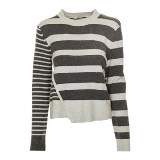 Baum Und Pferdgarten Femme, Pulls, Gris, Taille: 38 FR Pull en Tricot Asym&eacute;trique &agrave; Rayures