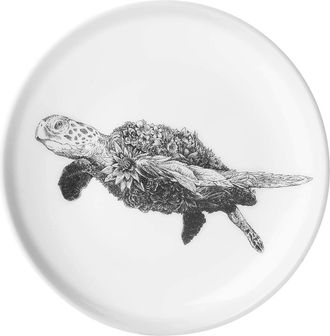 Maxwell & Williams DX0378 Marini Ferlazzo Teller Sea Turtle, aus Bone China Porzellan, Schwarz, Wei&szlig;, in Geschenkbox