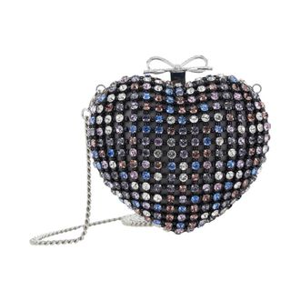 Self Portrait Femme, Sacs, Multicolore, Taille: ONE Size Multi Crystal Heart Clutch