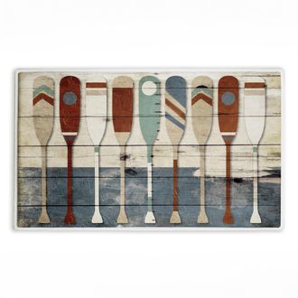 Stupell Industries Milli Villa Badezimmer-Fußmatte, rustikales Rudermuster, Bedruckt, Plüsch, 30 x 0,8 x 18 cm