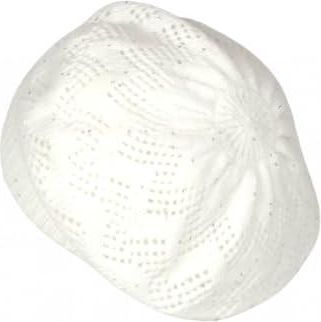 Nyls Cr&eacute;ation Bonnet B&eacute;ret Femme Blanc en Angora Paillet&eacute; Doux Tendance Angiola - Taille Unique - Blanc