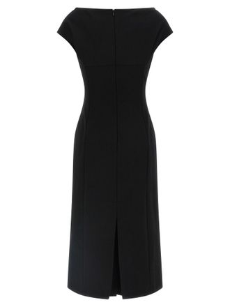 Ermanno Scervino Womens Black Viscose Midi Dress