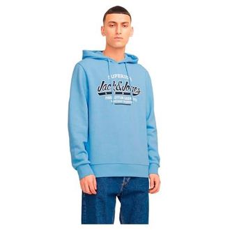 Jack & Jones Jack&Jones JJELOGO Sweat &agrave; Capuche 2 COL 24/25 Noos, Chambray Blue/Detail:Melange, S