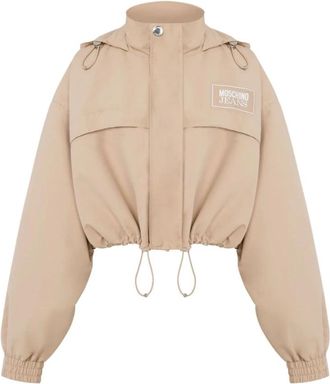 Moschino Femme, Vestes, Brun, Taille: 38 FR Coupe-vent court en nylon