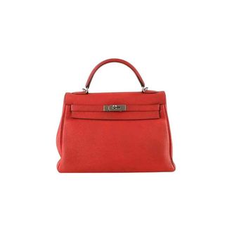 Herm&egrave;s Sac &agrave; main Kelly 32 en cuir rouge