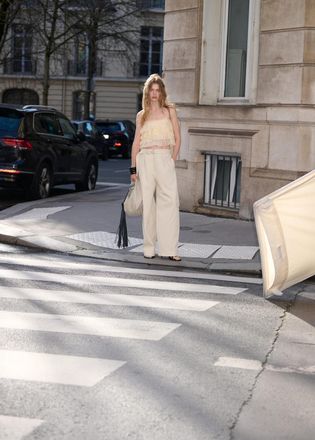 Mango Top lyocell &agrave; volants &eacute;cru - Femme - S - MANGO