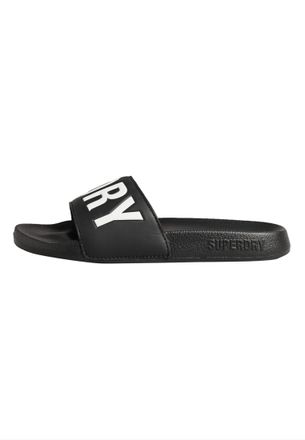 Superdry Damen CODE CORE POOL SLIDE Schiebe-Sandalen, Black/Optic, Medium EU