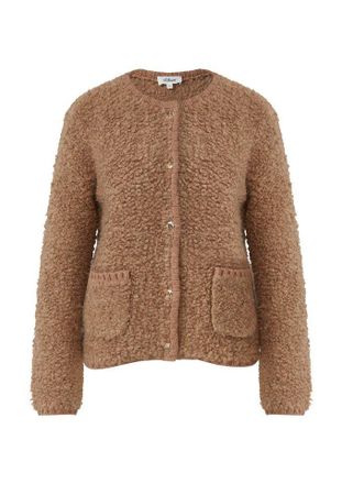 s.Oliver Cardigan Strickjacke Boucl&eacute;-Strickjacke aus Alpaka-Wollmix
