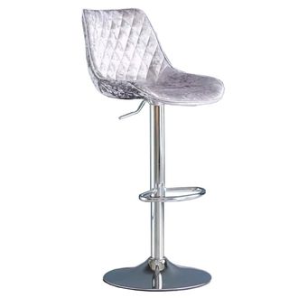 Generic Moderne, graue Samt-Barhocker mit 360&deg;-Drehfunktion, armlose Barhocker in K&uuml;cheninselh&ouml;he, gepolsterte Esszimmerhocker