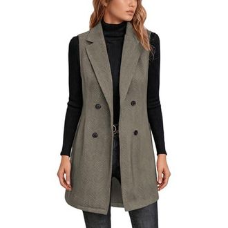 Generic Gilet Sans Manche Femme Gilet Femme D&eacute;contract&eacute; Quotidien Ville Uni Tendance - Veste DEmpilage Styl&eacute;e Pour Toutes Occasions