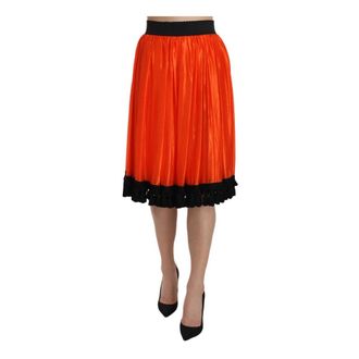 Dolce & Gabbana Femme, Jupes, Orange, Taille: 36 FR Jupe Palermo Taille Haute