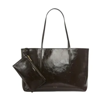 Calvin Klein Foil Logo Glossy Tote - - Bags - Damen - Braun - ONE SIZE