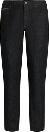 Dolce & Gabbana jean droit à plaque logo - Noir