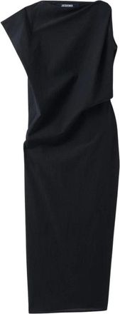 Jacquemus Femme, Robes, Noir, Taille: 38 FR La Robe Drap Midi Dress