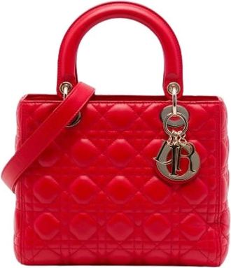Dior Sac &agrave; main Lady Dior Pre-owned - Femme - Pre-owned - Rouge - Taille: ONE Size