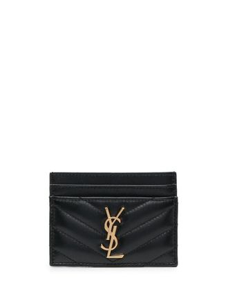Saint Laurent Kartenetui mit Zickzackmuster - Schwarz