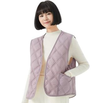 Generic Chaleur et &eacute;paississement pour femme, tenue d&eacute;contract&eacute;e, &eacute;paules d&eacute;nud&eacute;es, gilet en coton &agrave; lext&eacute;rieur, violet, 4XL