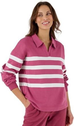 Damart Sweat-Shirt Molleton rayé Femme Rose Rayé Taille 46/48