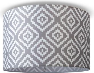 Paco Home Deckenlampe Lampenschirm Stoff Lampenschirm E27 H&auml;ngeleuchte Schlafzimmer Rund Vintage Retro Zylinder Textil