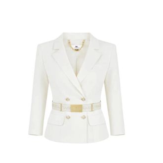 Elisabetta Franchi Femme, Vestes, Blanc, Taille: 42 FR Gi22461E2.360 Jacket