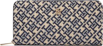 Tommy Hilfiger Geldb&ouml;rse Tommy Hilfiger Th Icon Lrg Za Jacquard AW0AW18796 Dunkelblau
