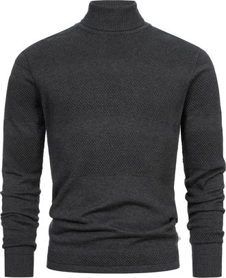 Kronstadt Herren KSFisker Feinstrickpullover mit Rollkragen aus 100% Baumwolle | Strickpulli f&uuml;r M&auml;nner Charcoal Mix, XXL