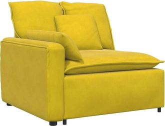 vidaXL Modulares Sofa Endmodul mit Armlehne Kissen Gelb 100 cm vidaXL
