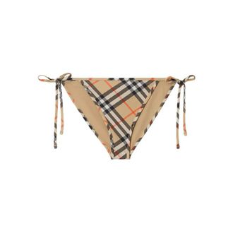 Burberry Maillot de bain culotte Sadie &agrave; carreaux - Femme - Maillots de bain - Beige - Taille: 40 FR