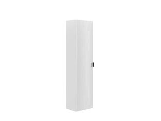 Vente-Unique Colonne de Salle de Bain Suspendue striée - Blanc Mat - H140 cm - ZEVINI
