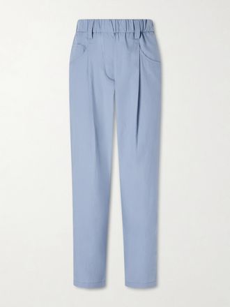Brunello Cucinelli Hose Aus Baumwoll-voile - Blau