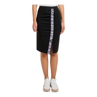 Emporio Armani Femme, Jupes, Noir, Taille: 42 FR Jupe avec ceinture et fente &agrave; lourlet