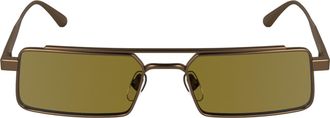 Calvin Klein Unisex Adult Sunglasses CK24111S - Matte Amber Gold with Solid Light Ochre Lens