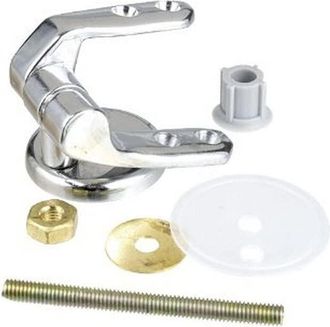 WENKO Befestigung f&uuml;r Holz- und Polyresin WC-Sitze - WC-Sitz Befestigungsersatz-Set, Zinkdruckguss, Chrom