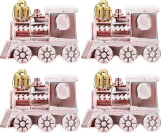 Holibanna 4 St&uuml;ck Weihnachtsbaum Anh&auml;nger Auto in Ros&eacute;gold Verschlei&szlig;festes Material Leichter Baumschmuck zum Aufh&auml;ngen f&uuml;r Wohnzimmer und B&uuml;ro