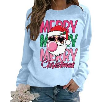 Generic Sweatshirt décontracté à Manches Longues sans Capuche pour Femme col du Cou imprimé Tendance Coupe Confortable et Souple idéal Automne et Hiver pièce 