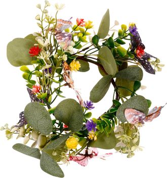 Pretyzoom Kerzenring Eukalyptus Kranz K&uuml;nstlich Langlebiger Kerzenkranz F&uuml;r Stumpenkerzen Tischdeko Hochzeit Party Wohnraum Dekoration Elegant