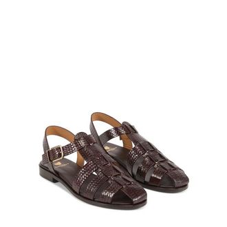 Bobbies Sandales tress&eacute;es Romane en cuir