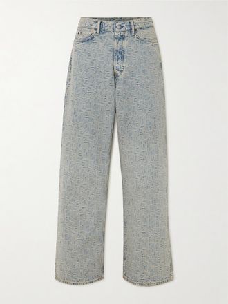 Acne Studios Jean Large Taille Basse En Denim Jacquard 1981 - Bleu