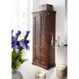 Massivmoebel24 Schrank Akazie 73x45x180 nougat lackiert oxford 901