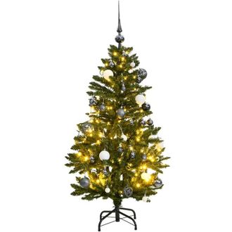 vidaXL K&uuml;nstlicher Weihnachtsbaum Klappbar 150 LEDs & Kugeln 150 cm vidaXL