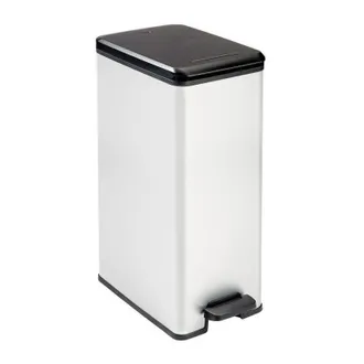Curver Curver - Poubelle Slim - slim bin 40L - Gain de place - 40 x 25 x 61 cm - Gris m&eacute;tallis&eacute;
